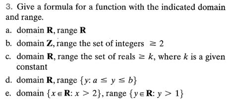 Solved 3 Give A Formula For A Function With The Indicated