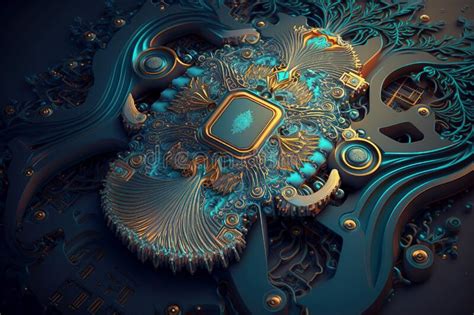 Artificial Intelligence Fractal Brain Background Stock Illustration Illustration Of Hardware