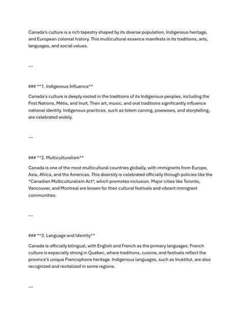 Canada Culture Pdf