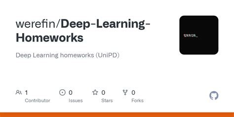 Github Werefin Deep Learning Homeworks Deep Learning Homeworks Unipd