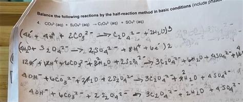 Solved Balance The Following Reactions By The Half Reaction Chegg