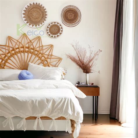 New Design Rattan Sun Wall Haing Headboard Made In Vietnam Kc23121101
