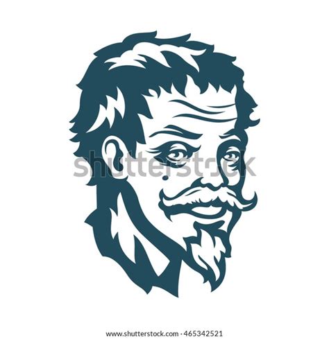 Man Face Mustache Vector Stock Vector Royalty Free 465342521