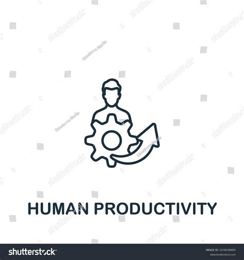 Human Productivity Icon Monochrome Simple Human Stock Vector Royalty