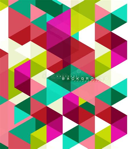 Multicolored Triangles Abstract Background Mosaic Tiles Concept Stock