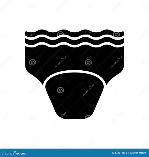 Cutout Silhouette Adult Diaper Outline Icon Of Goods For Elderly