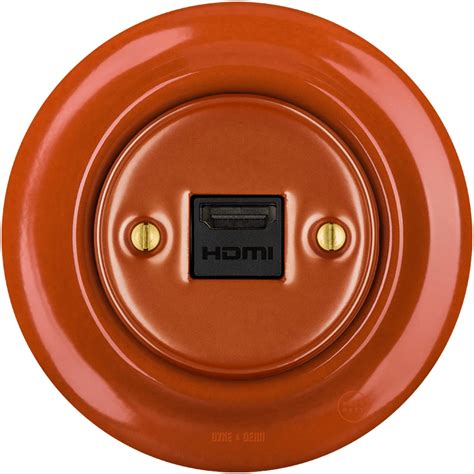Porcelain Wall Socket Brick Red Hdmi Dyke And Dean