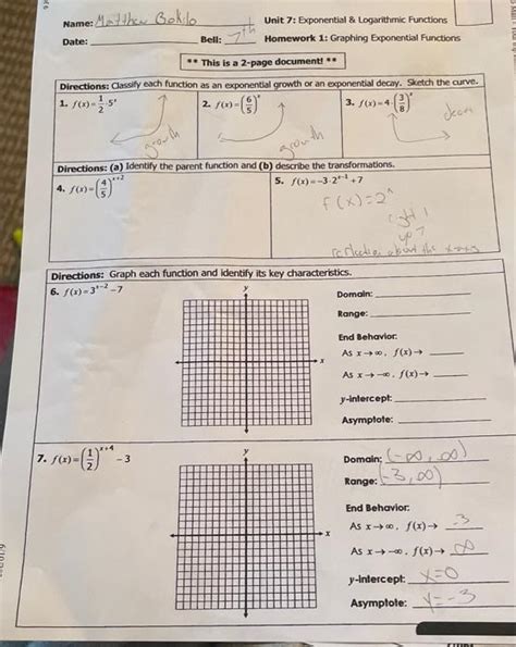 Solved I Need Help On 4 6 And The 2nd Page Unit 7