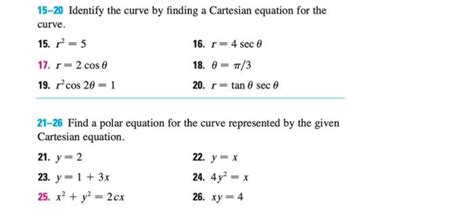 Solved Identify The Curve By Finding A Cartesian Chegg Com
