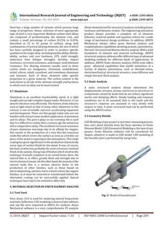 Irjet Material Optimization For Knuckle Joint By Using Fea Pdf