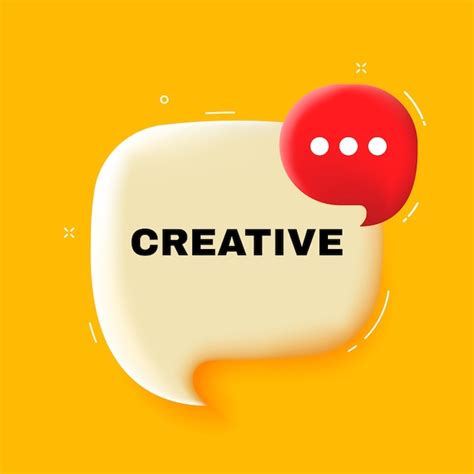 Premium Vector Creative Speech Bubble With Creative Text 3d Illustration Pop Art Style Vector