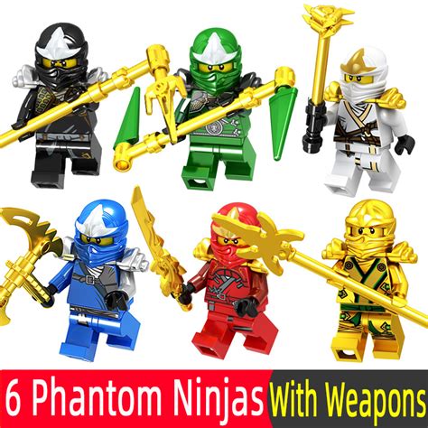 7pcs Mini Figuras Ninjago Lloyd Jay Zane Kai Cole Nya Harumi Compatível