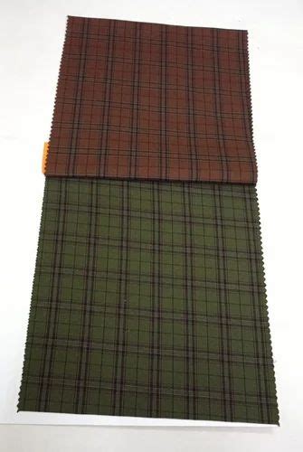Sanskriti Twill Checks Formal Shirting Cotton Fabric Check Stripes At