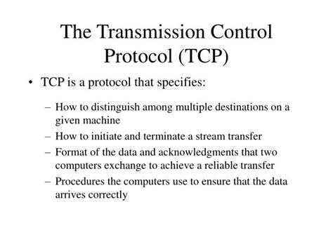 Ppt The Transmission Control Protocol Tcp Powerpoint Presentation