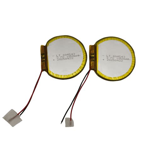 Flat 604543 1050mah Round Lithium Battery Lithotop Top Battery And