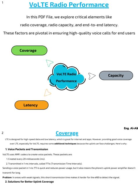 Volte Radio Performance Coverage Capacity Latency Pdf Lte Telecommunication Bit Rate