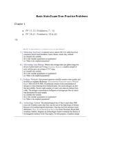 Basic Stats Exam One Practice Problems Basic Stats Exam One Practice Problems Chapter PP