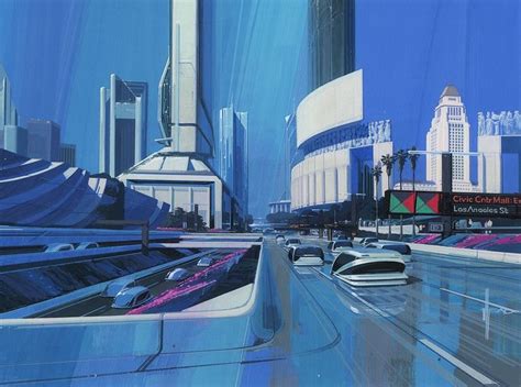 Future City Street With Syd Meads Scifi Art Futuristic Cityscape