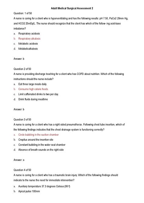 Nursing Quiz Questions And Answers Exams Nursing Docsity