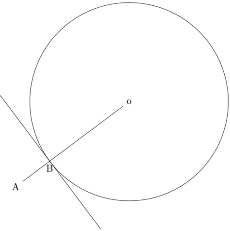 tikz pgf how to draw a tangent line for a circle which come through a