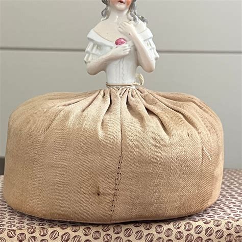 Antique Half Doll Pin Cushion Doll Porcelain Made In Germany