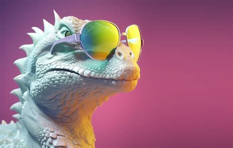 Premium Ai Image A Lizard Wearing Sunglasses And A Pink Background