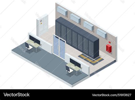 Isometric Network Computing Technologies Digital Vector Image