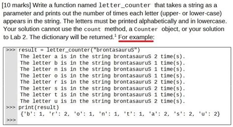Solved 10 Marks Write A Function Named Lettercounter That