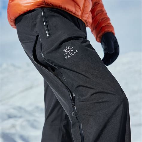 Kailas凯乐石冲锋裤gore Tex 3l登山裤户外防水耐磨宽松滑雪裤男墨黑 L虎窝购