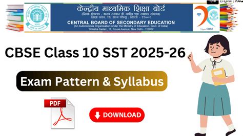 Cbse Class 10 Sst Syllabus 2025 26 Download Pdf And Full Exam Pattern
