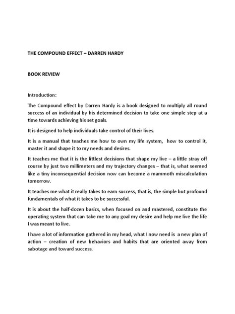 The Compound Effect Book Review March 2021 Pdf Applied