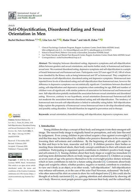 Pdf Self Objectification Disordered Eating And Sexual Orientation In Men