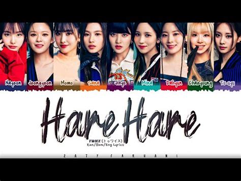 TWICE - 'Hare Hare' Lyrics [Color Coded_Kan_Rom_Eng] - YouTube