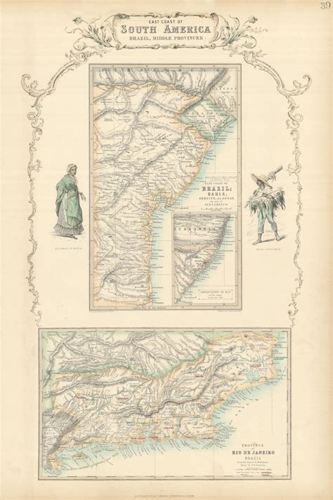 Brazil Uruguay Paraguay Guayana Guyanas BARTHOLOMEW 1862 Old