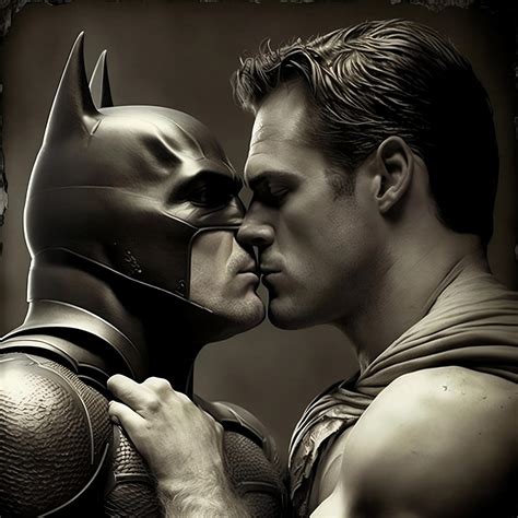 Superman Kiss Batman Bw Transformed By Yunome69 On Deviantart