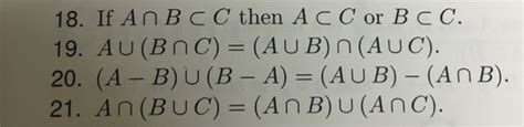 Solved If A Intersection B C Then A C Or B C A Union B Chegg