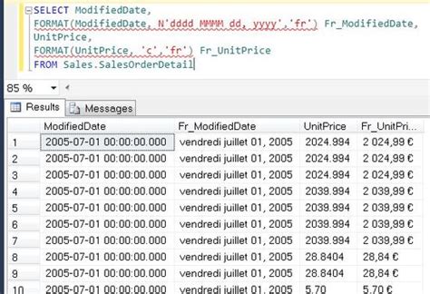 Introduction To Sql Server Denalis Format Function
