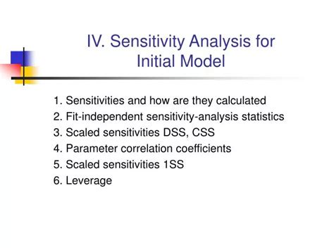 PPT IV Sensitivity Analysis For Initial Model PowerPoint Presentation ID