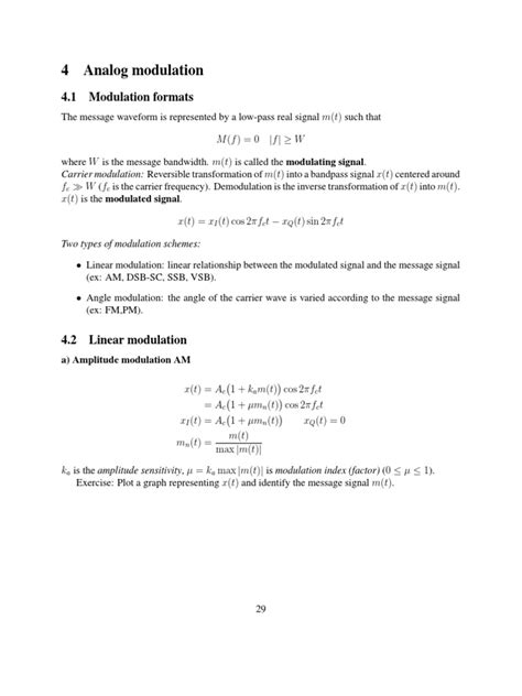 Analog Modulation Pdf Frequency Modulation Detector Radio