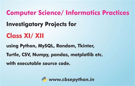 Python Projects For Class 12 Computer Science Cbse Python