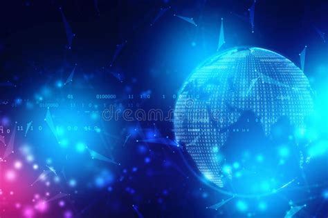 globe with binary codes internet technology big data visualization