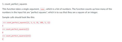 Solved Count Perfect Squares This Function Takes A Single Chegg