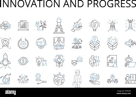 Innovation and progress line icons collection. Improvement, Advancement ...