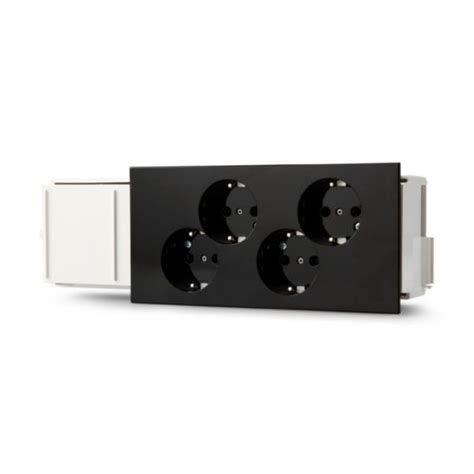 Duct Socket Trunking Socket 4 Gang Black Educt 1520 4swfi