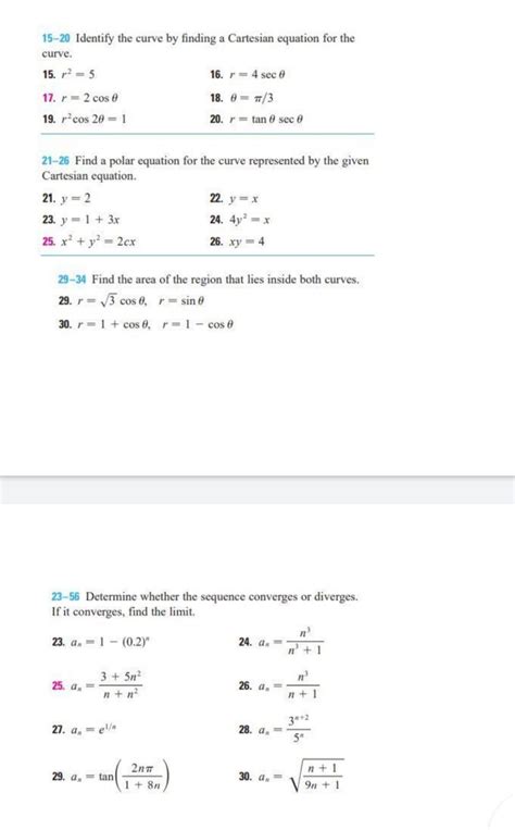 Solved 15 20 Identify The Curve By Finding A Cartesian