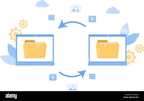 Cloud Backup Storage Illustration Of Computer System For Information Sharing Hosting Saving
