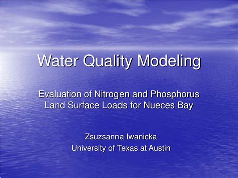 Ppt Water Quality Modeling Powerpoint Presentation Free Download
