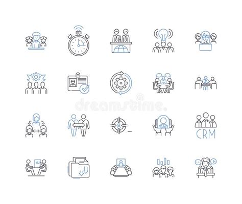 Staff Symposium Line Icons Collection Collaboration Innovation Productivity Empowerment