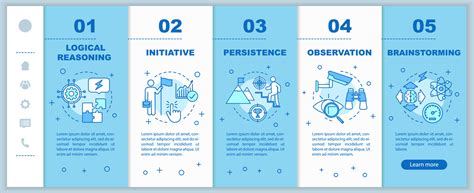 Mental Skills Onboarding Mobile Web Pages Vector Template Hr Soft Qualities Observation