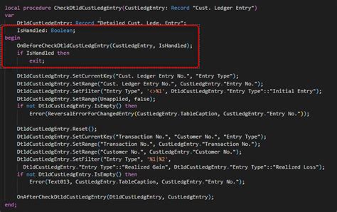 Additional Publisher Table 179 Reversal Entry Onbeforecheckdtldcustledgentry · Issue 14664